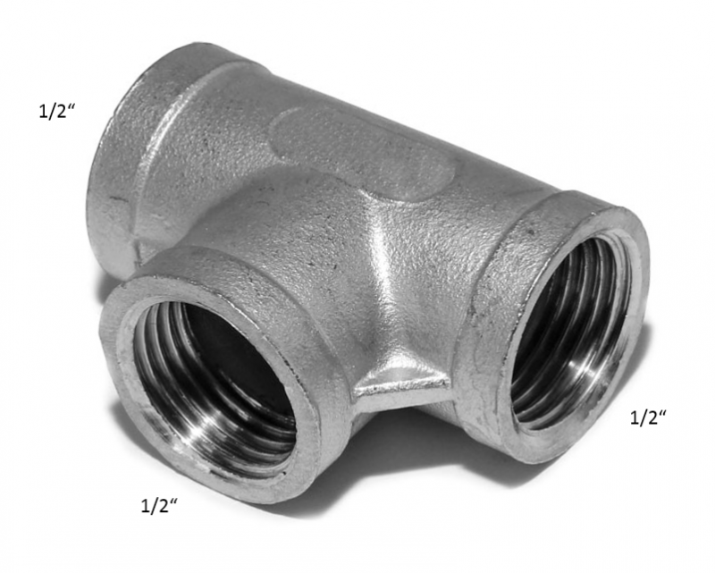 Brauhardware - T-Piece 1/2" - 1/2" - 1/2"